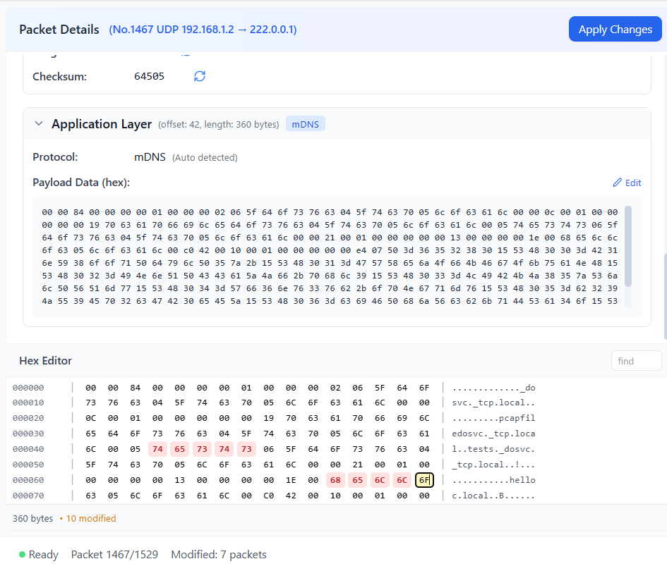 PcapChat - Professional Online Network Packet Editor | Free Web Tool